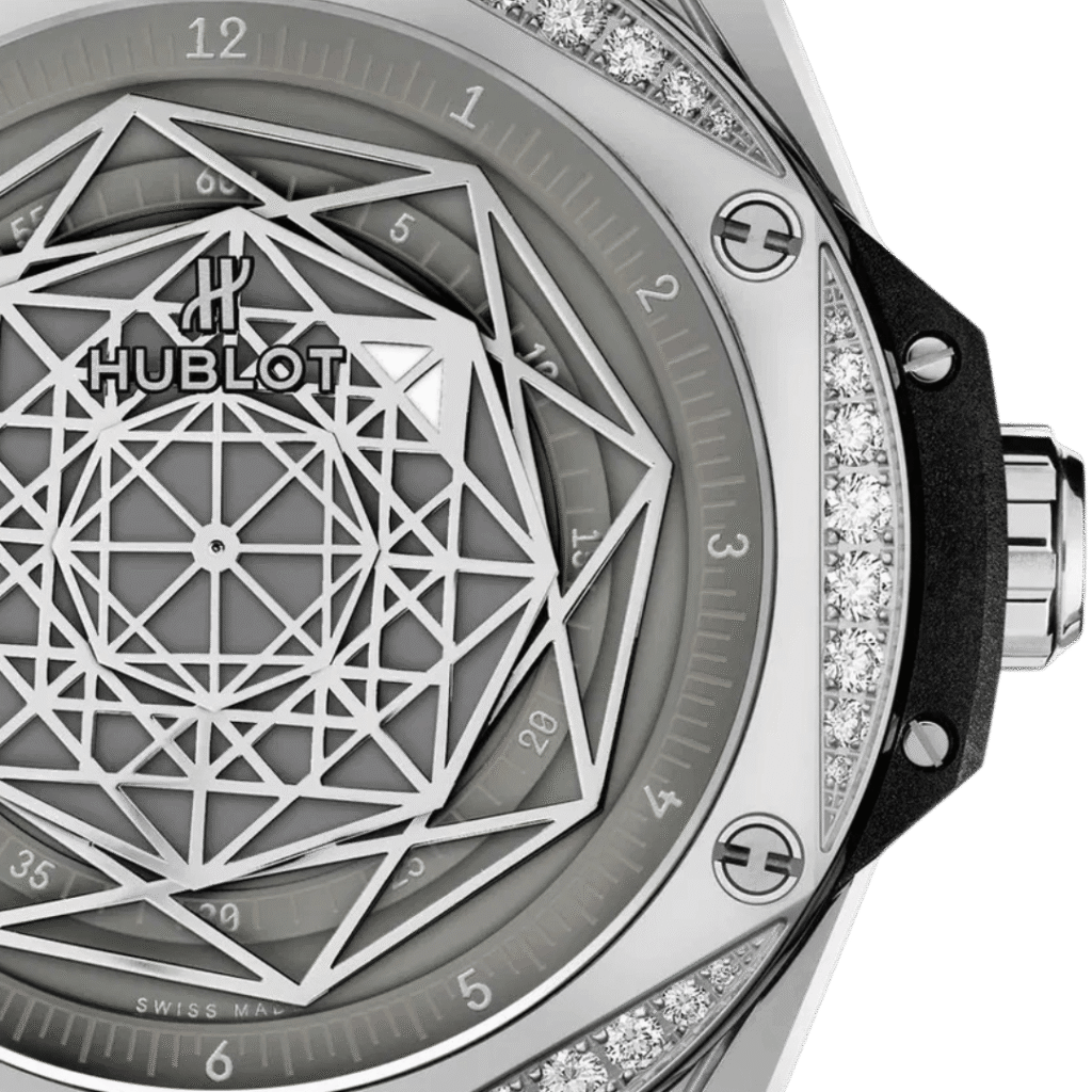 Big Bang One Click Sang Bleu Steel Grey Diamonds 39mm 465.SS.7047.VR ...